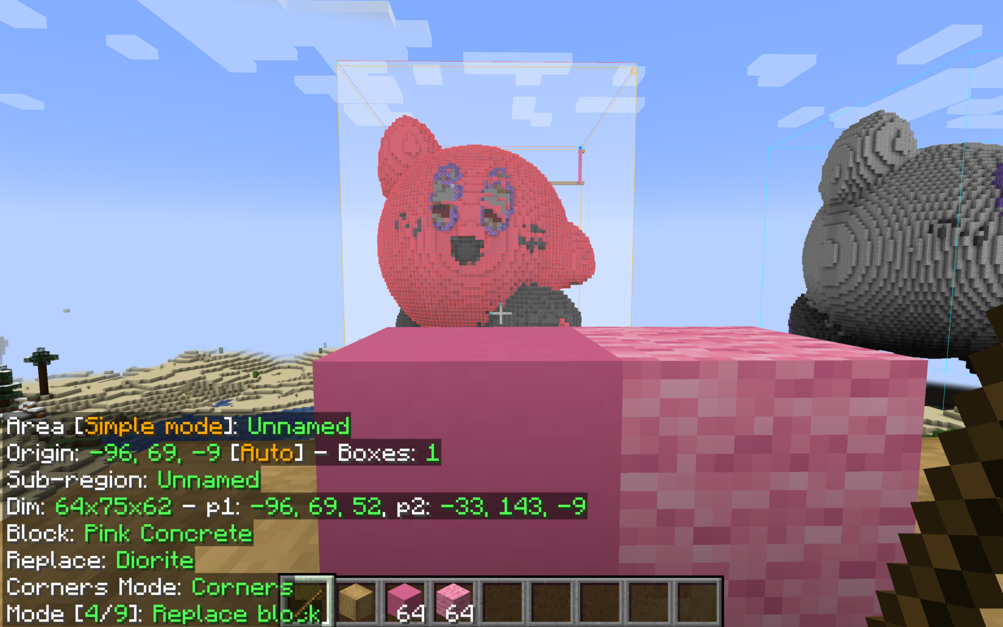 minecraftでカービィ作り｜Litematicaでブロック置き換え方法 | ponponbiyori